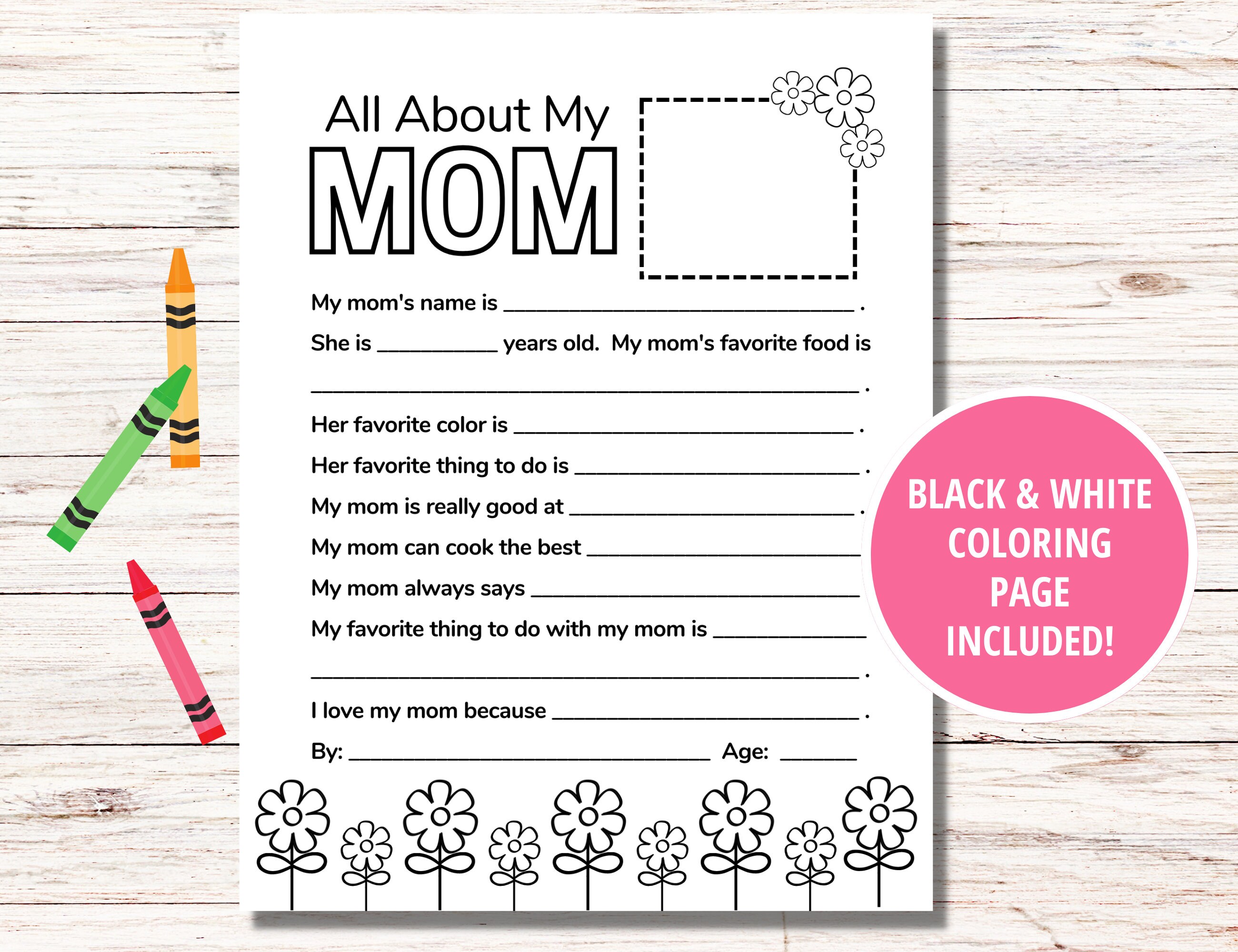 All About My Mom Mother's Day Activity, All About My Mom Kids Printable ...