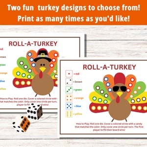Roll A Turkey Game, Thanksgiving Game for Kids, Thanksgiving Games ...