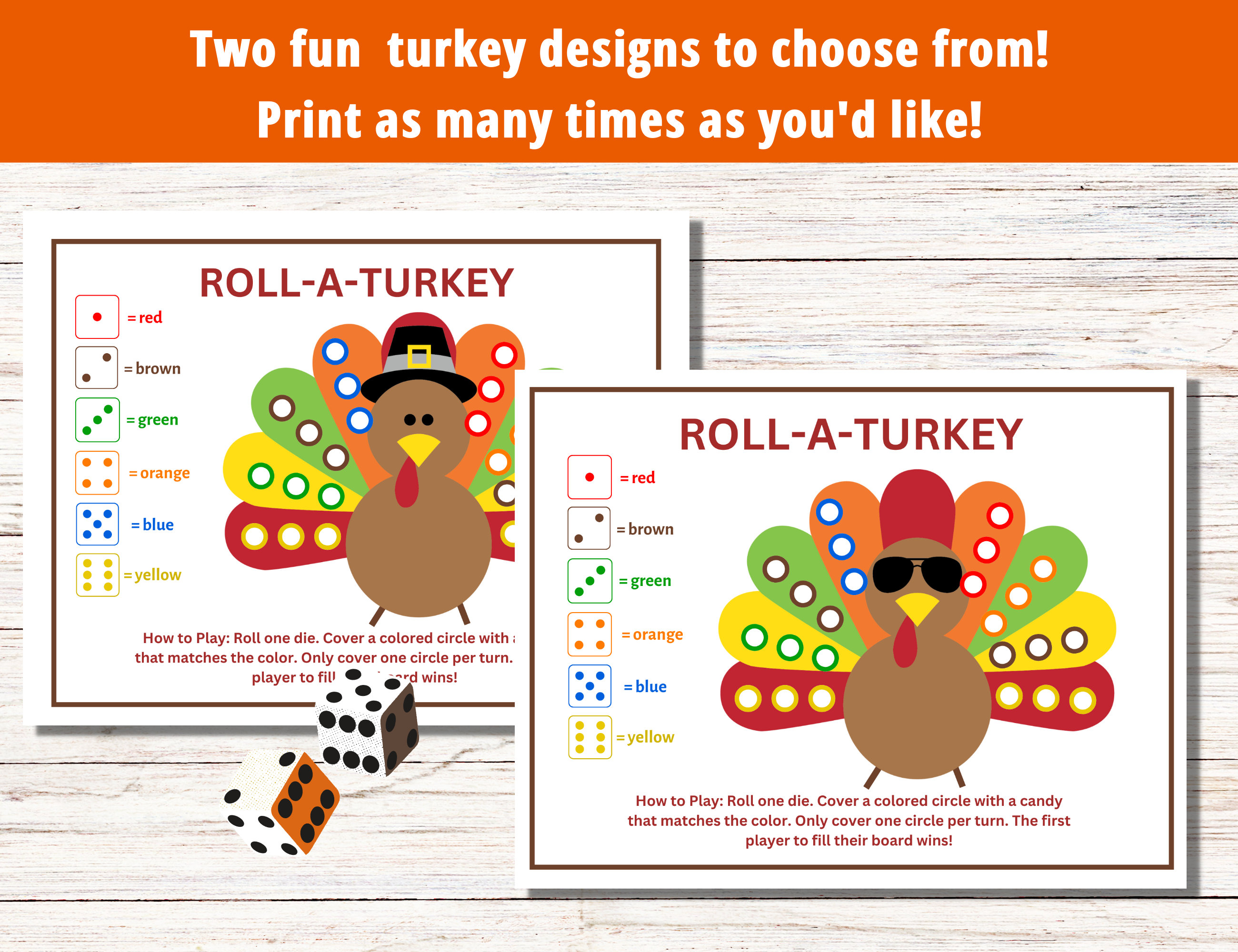 Roll A Turkey Game, Thanksgiving Game for Kids, Thanksgiving Games ...