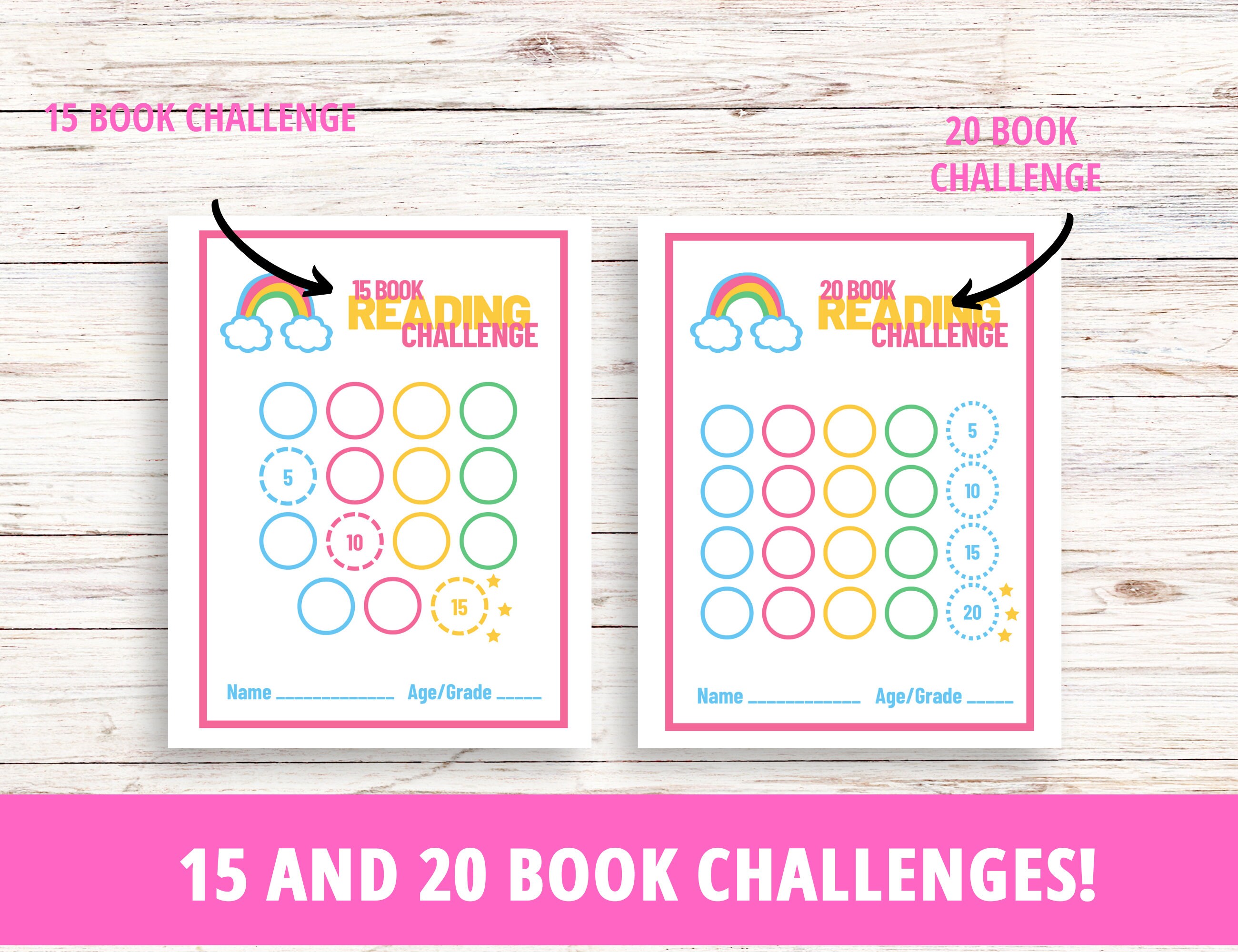 Reading Tracker Chart for Kids, Bright Rainbow Reading Challenge ...