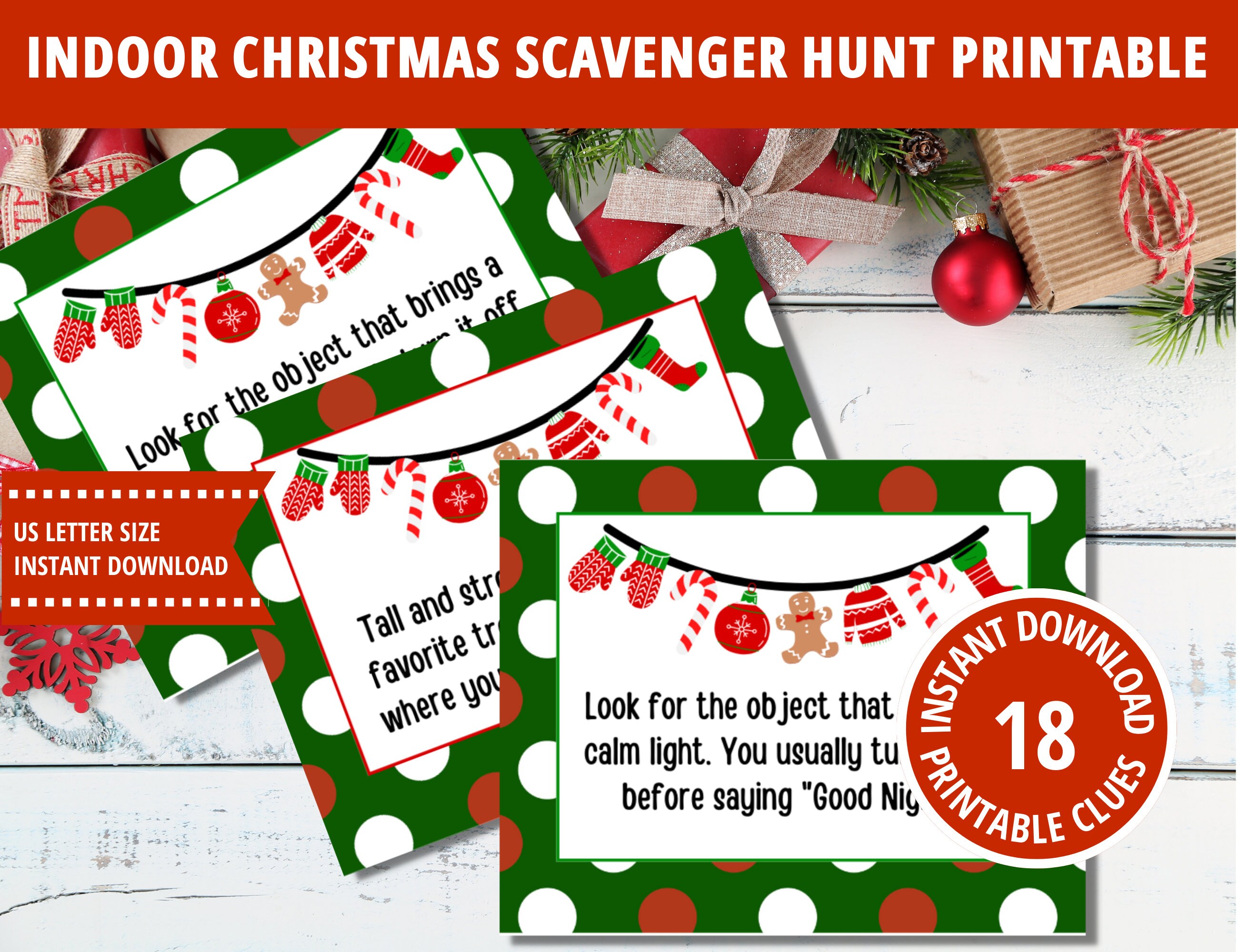 Christmas Scavenger Hunt Printable, Christmas Treasure Hunt, Christmas ...