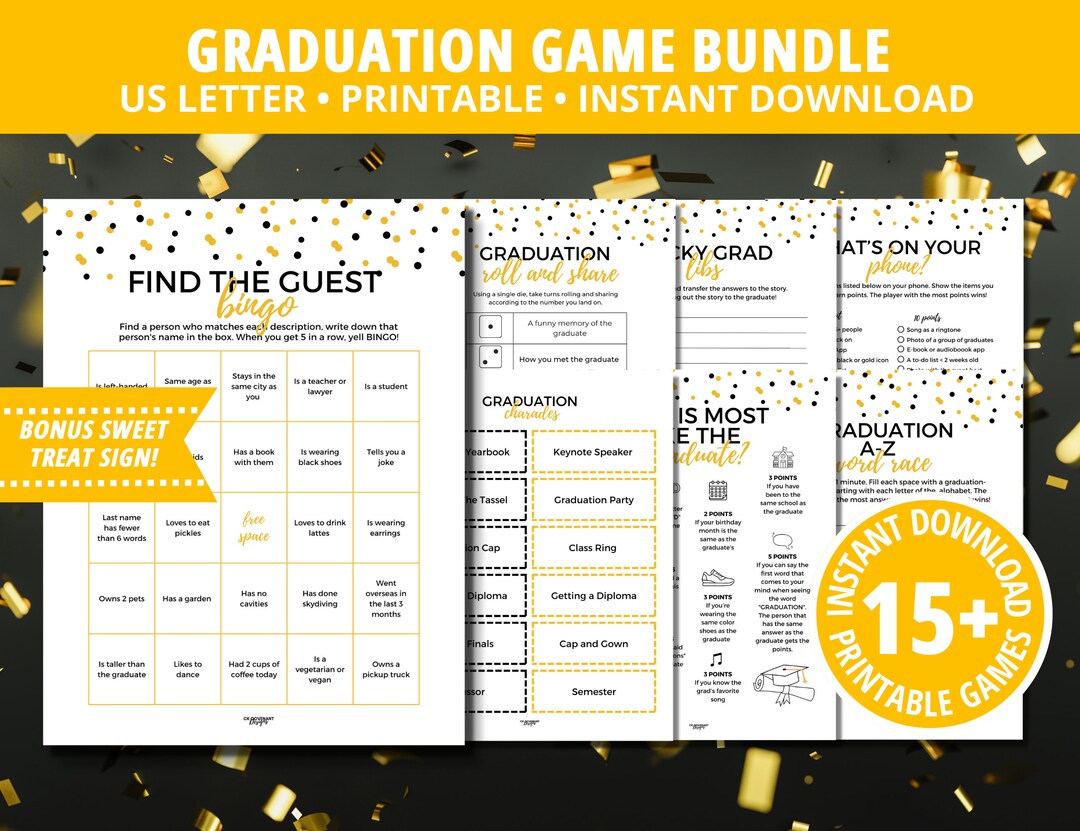 Graduation Games Party Games Graduation Game Bundle Grad - Etsy