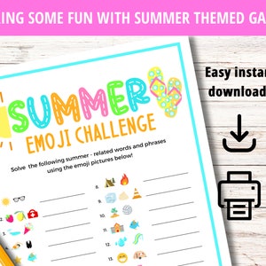 Emoji Pictionary Game. Emoji Game, Emoji Challenge, Summer Games for ...