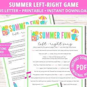 Left Right Game, Left Right Poem, Summer Family Reunion, Gift Exchange ...
