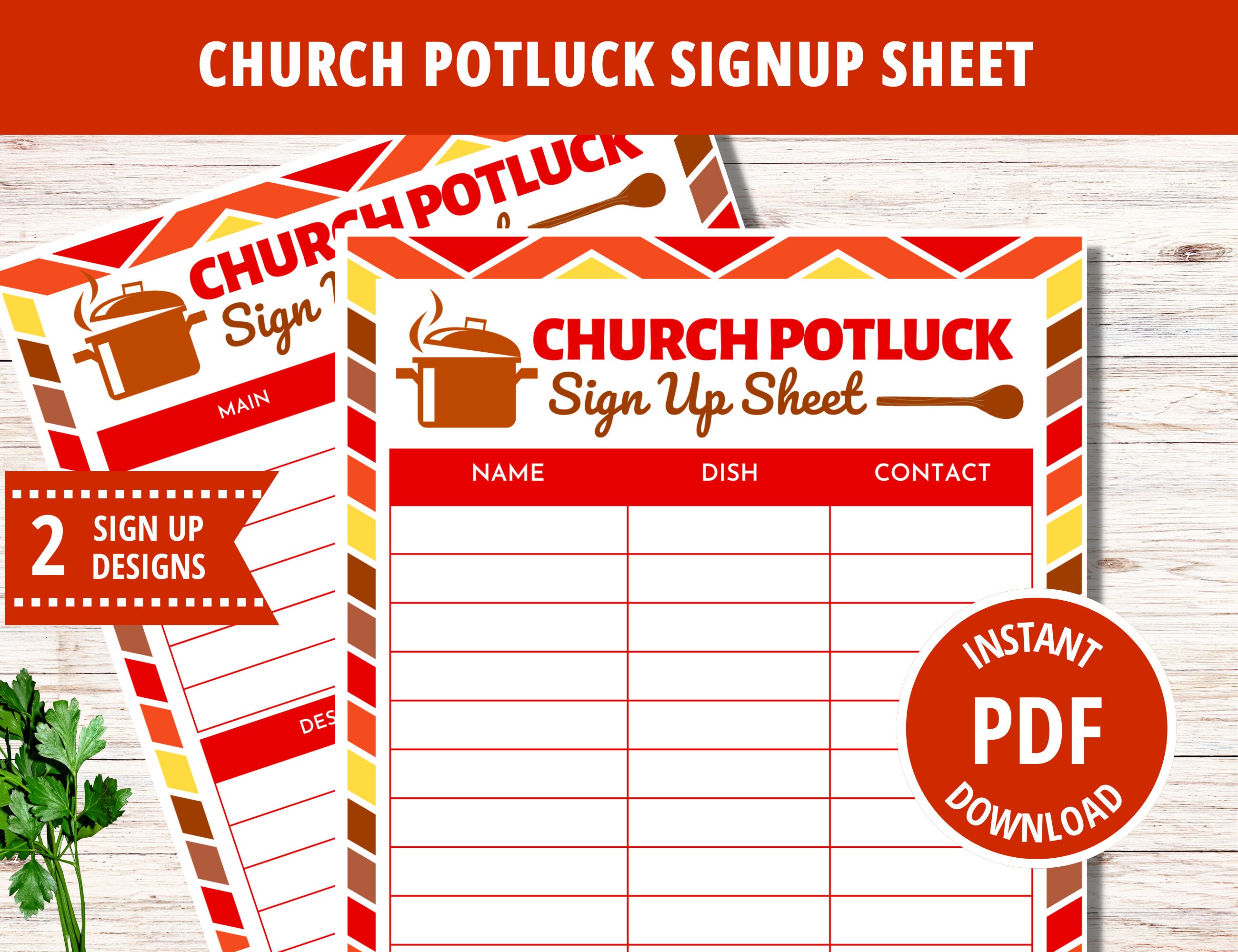 Sign up Sheet, Potluck Sign up Sheet, Holiday Potluck, Potluck Template ...