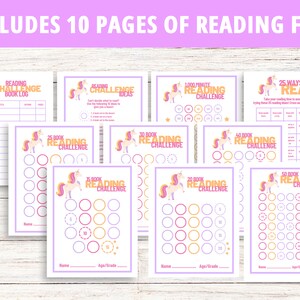 Reading Tracker Chart for Kids, Unicorn Reading Tracker Challenge ...