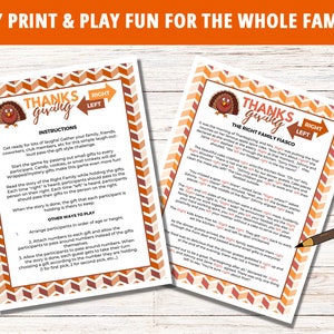 Left Right Game Thanksgiving, Funny Thanksgiving, Pass the Prize ...
