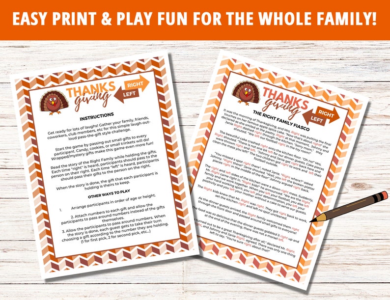 Left Right Game Thanksgiving, Funny Thanksgiving, Pass the Prize ...