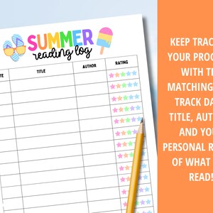 Printable Kids Summer Reading Log, Homeschool Reading Chart, Printable ...