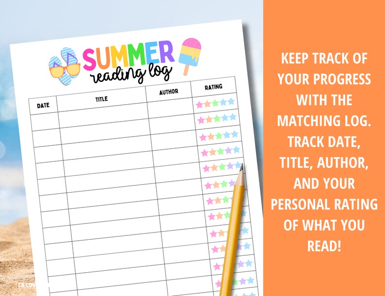 Printable Kids Summer Reading Log, Homeschool Reading Chart, Printable ...