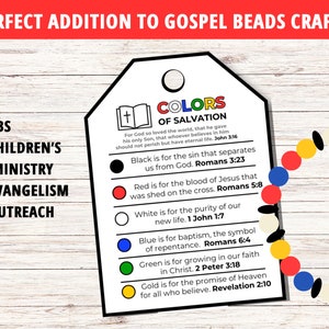 Gospel Colors Bookmarks, Printable Gospel Card, Gospel Card, Prayer ...