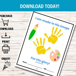 Bible Handprint Craft, Fingerprint Craft, Christian Bible Activity ...