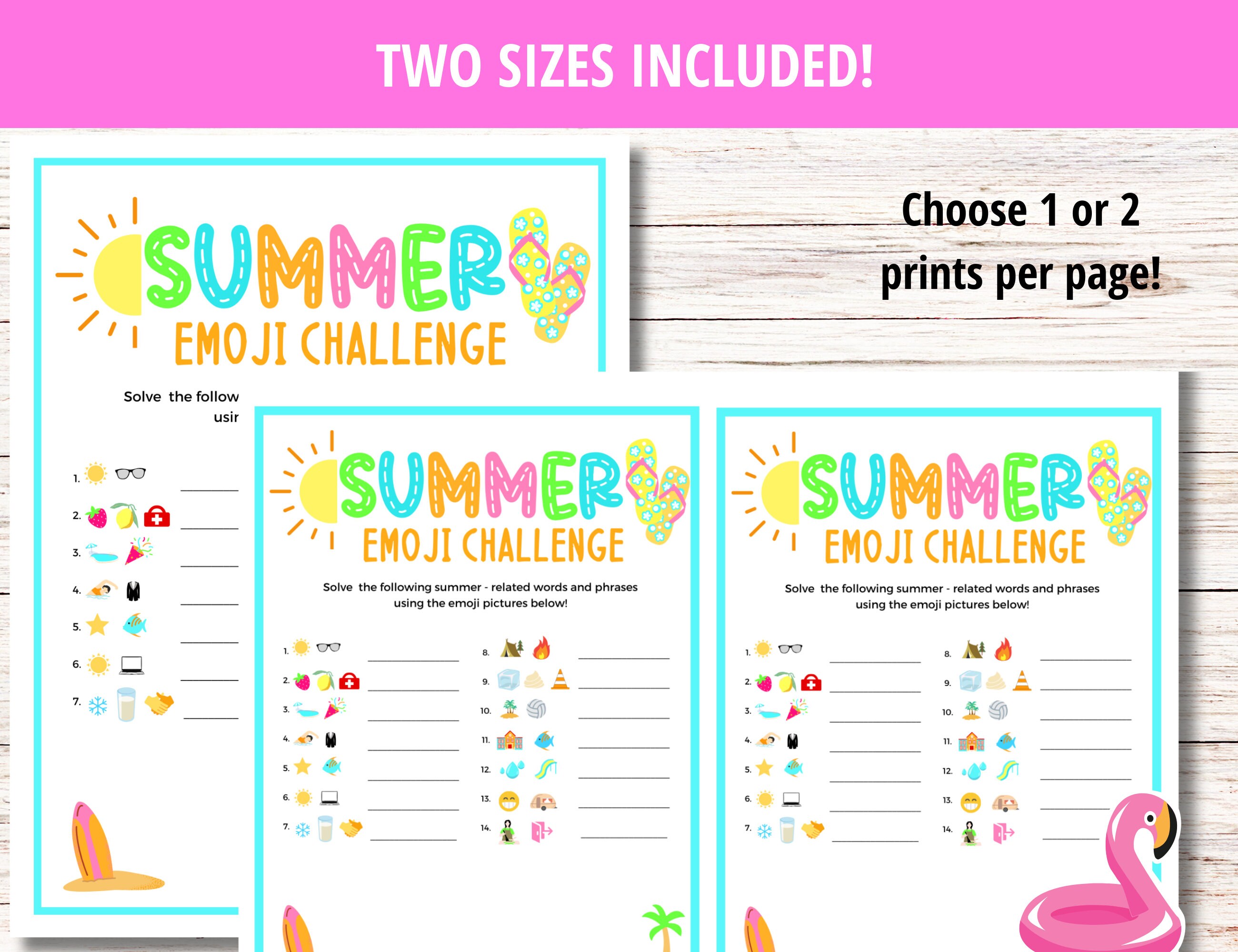 Emoji Pictionary Game. Emoji Game, Emoji Challenge, Summer Games for ...