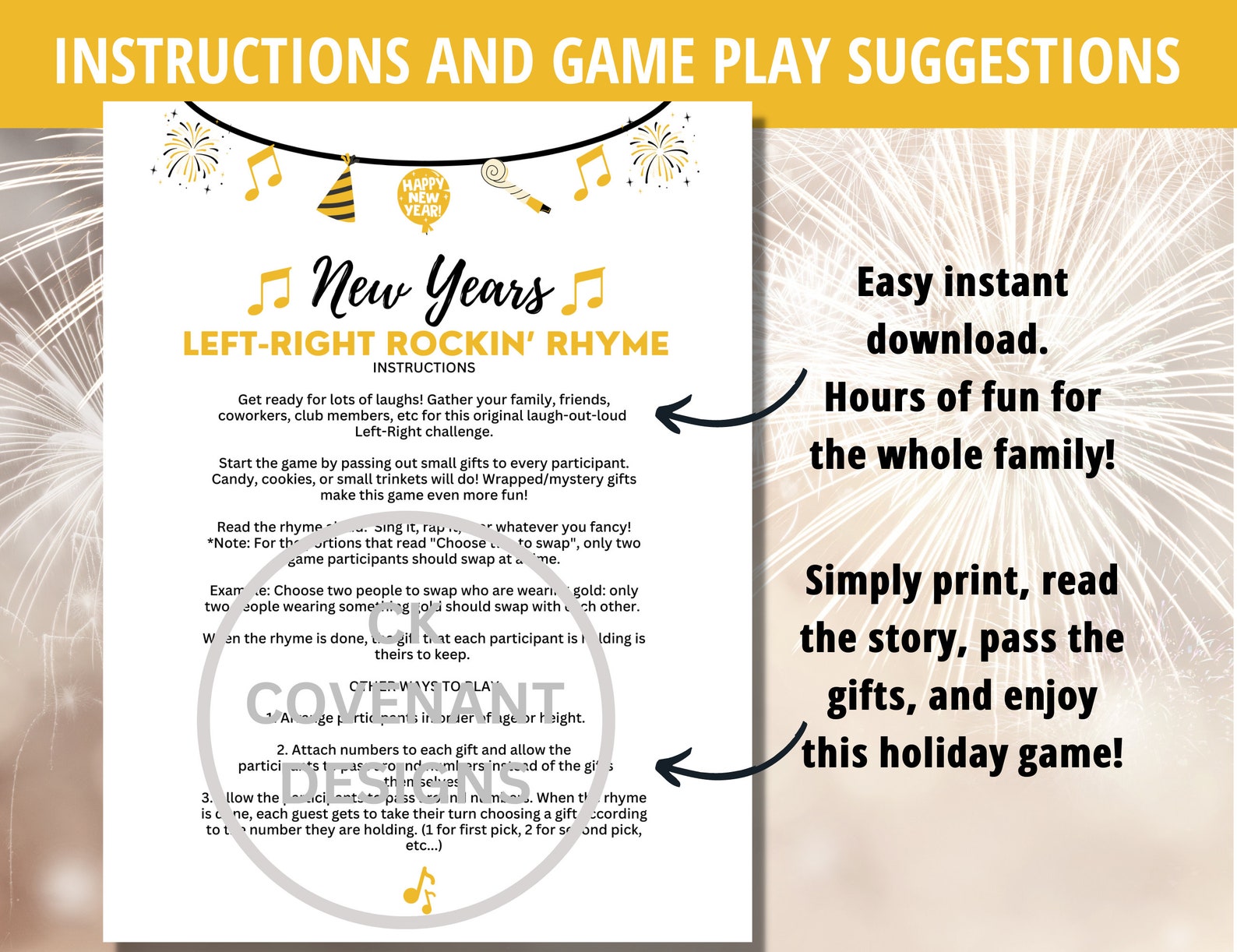 Left-right Game, Festive Fun, Gift Swap Game, New Years Game, Gift ...