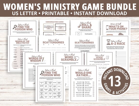 Women's Ministry Game Bundle Bible Games Find the Guest - Etsy
