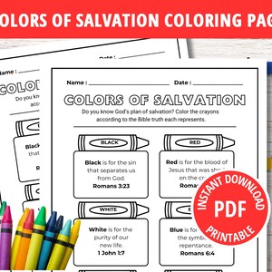 Colors of Salvation Card Coloring Page, Printable Gospel Card, Gospel ...