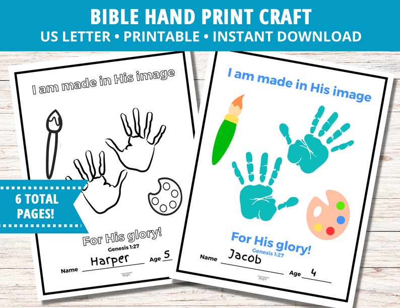 Bible Handprint Craft, Fingerprint Craft, Christian Bible Activity ...