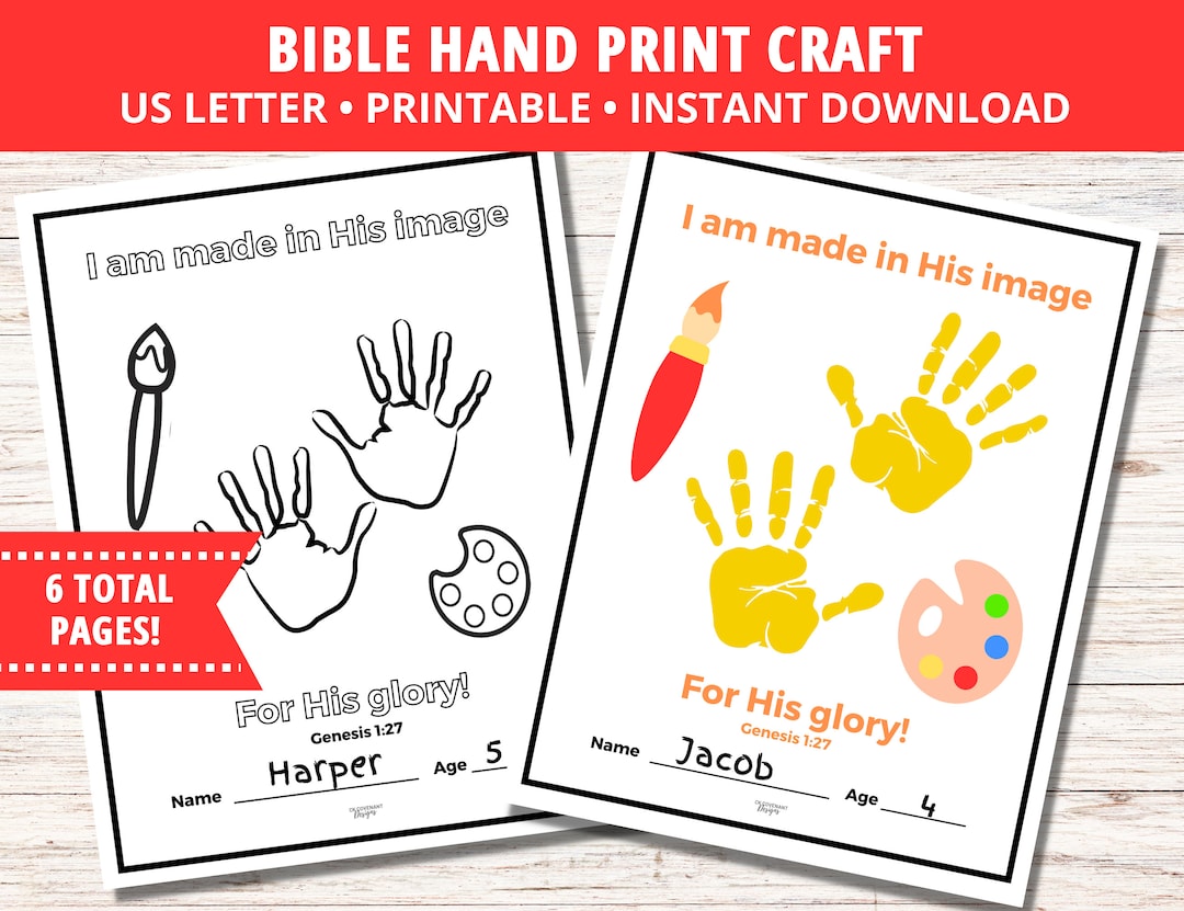 Bible Handprint Craft, Fingerprint Craft, Christian Bible Activity ...
