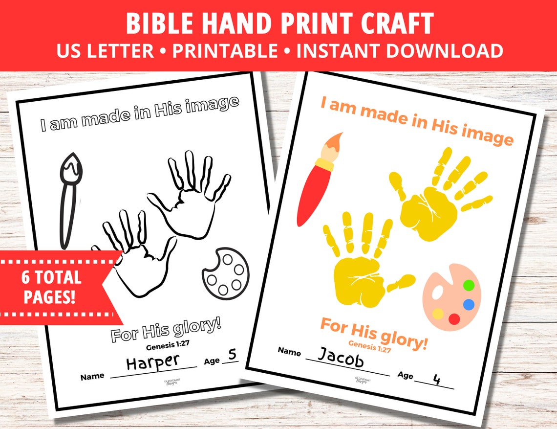 Bible Handprint Craft, Fingerprint Craft, Christian Bible Activity ...