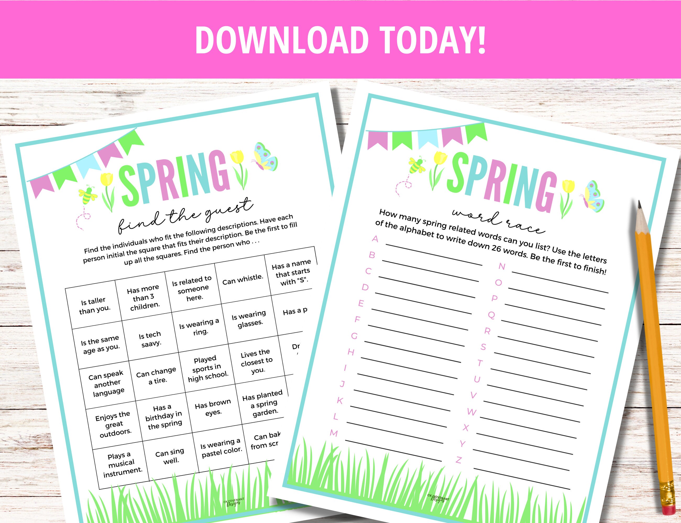 Spring Themed Game Bundle, Fun Printable Spring Games, 10 Game Bundle ...