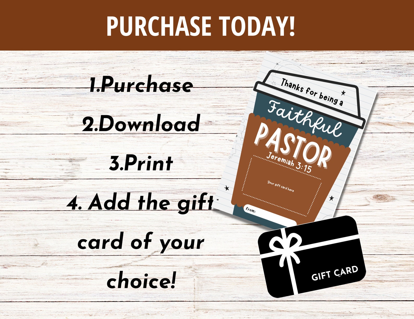 Pastor Appreciation Gift, Coffee Gift Card Holder, Clergy Appreciation ...