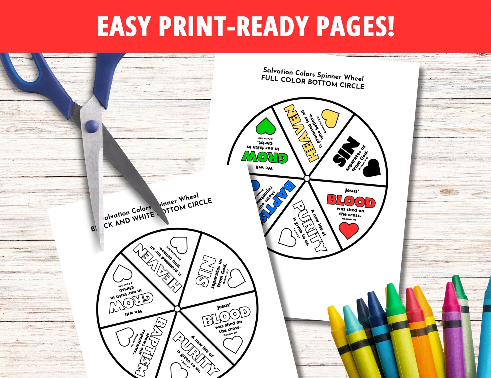 Salvation Color Wheel, Printable Bible Verse Activity, Colors of the ...