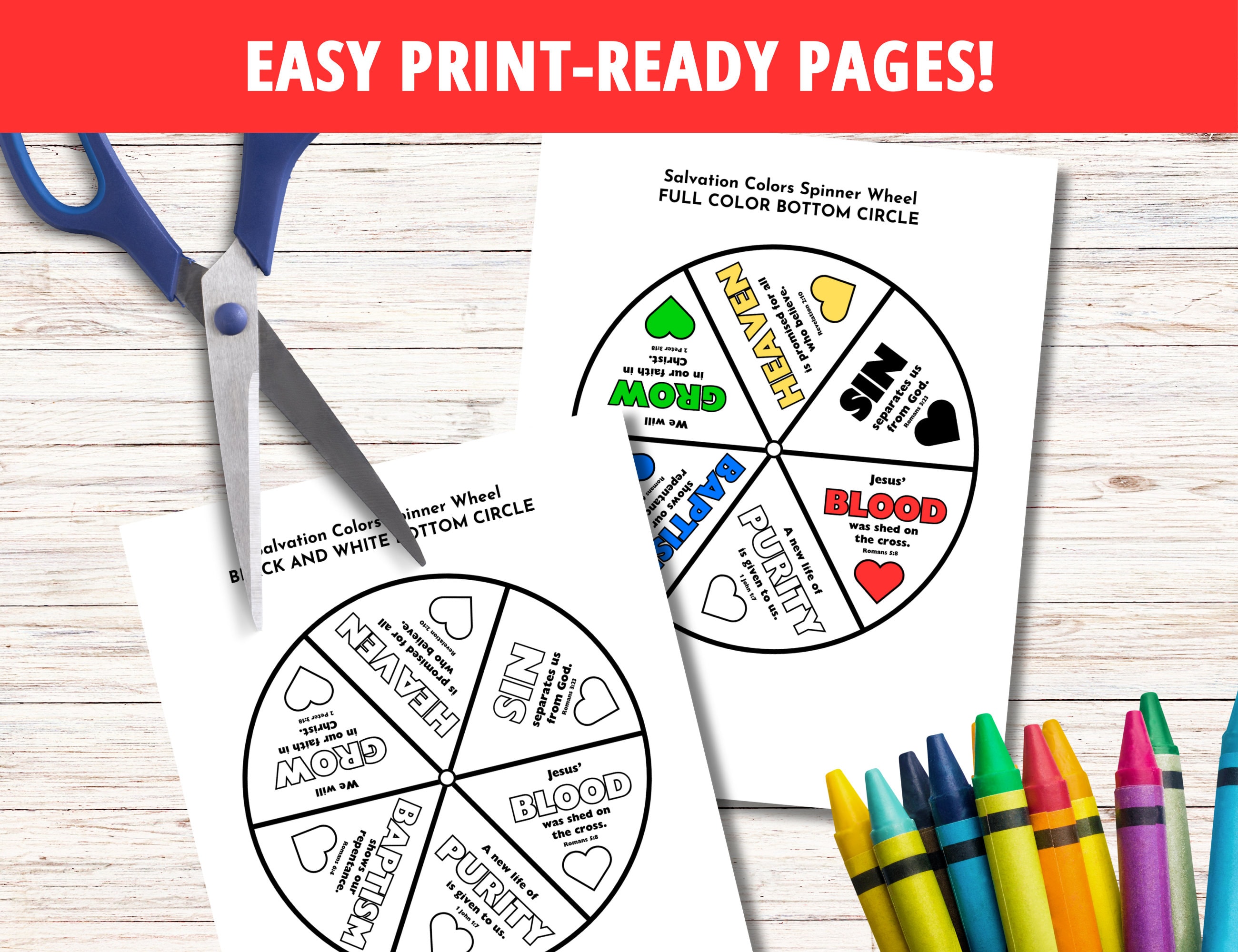 Salvation Color Wheel, Printable Bible Verse Activity, Colors of the ...