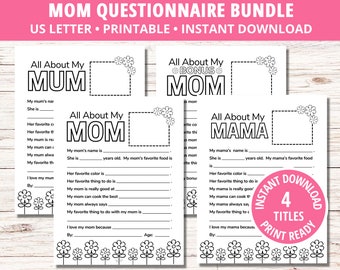 All About My Bonus Mom Printable Fill in the Blank All About - Etsy