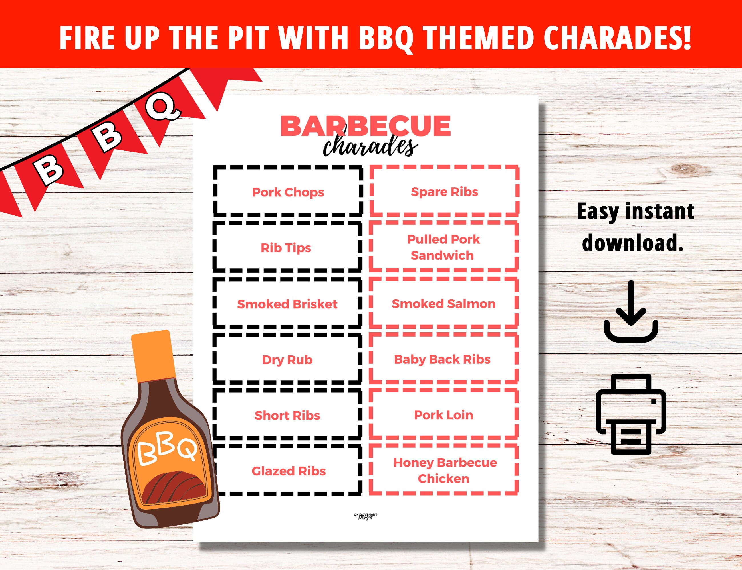 Barbecue Charades, Charades Cards,charades Action Cards, Party Game ...