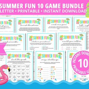 Summer Game Bundle, Summer Party Games, Summer Activities, Pool Party ...