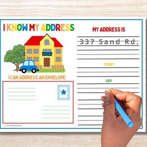 Home Address Activity for Kids, I Know My Address Worksheet, Address ...