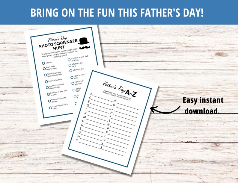 Printable Father's Day Game Bundle, Family Game Night, Printable Family ...