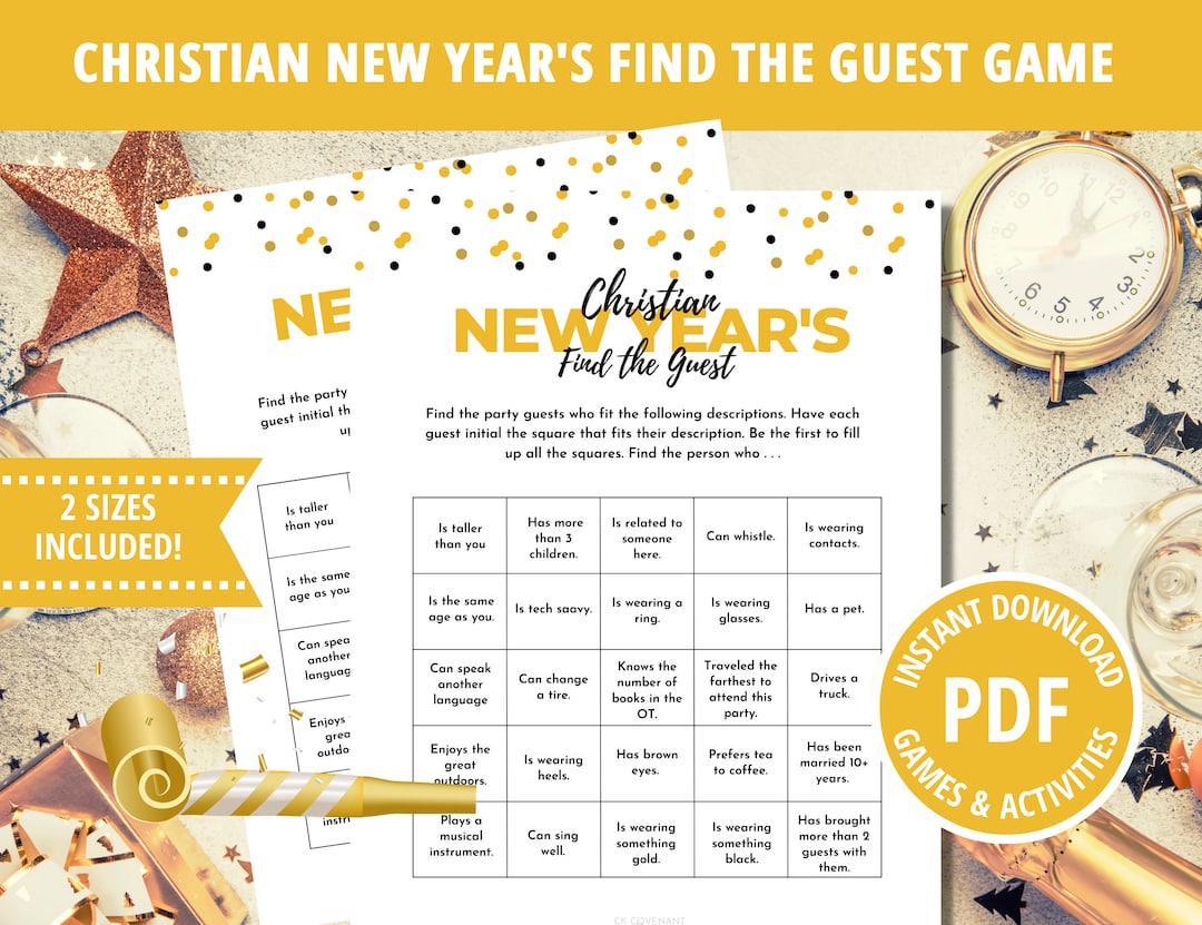 New Year's Games, Printable New Year's, Game Bundle New Year, Church ...