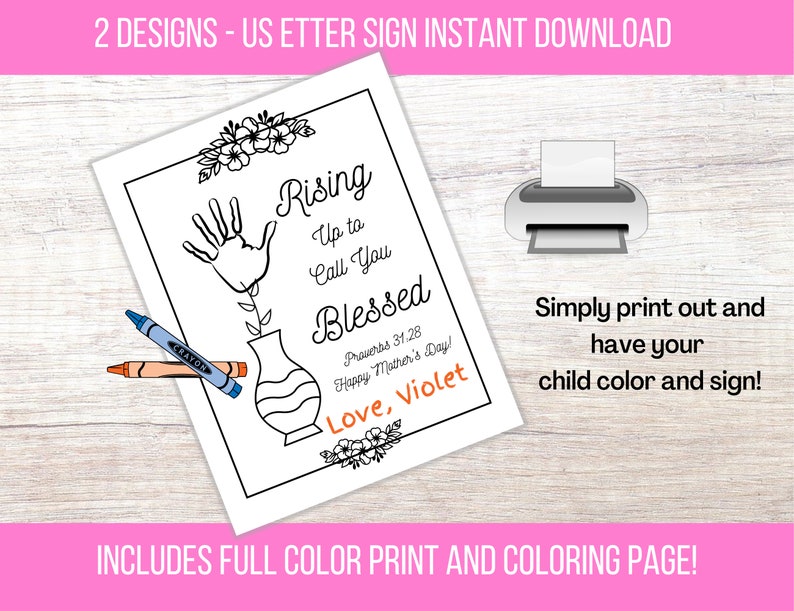 Handprint Flower, Mother's Day Gift, Sunday School, Gift for Christian ...