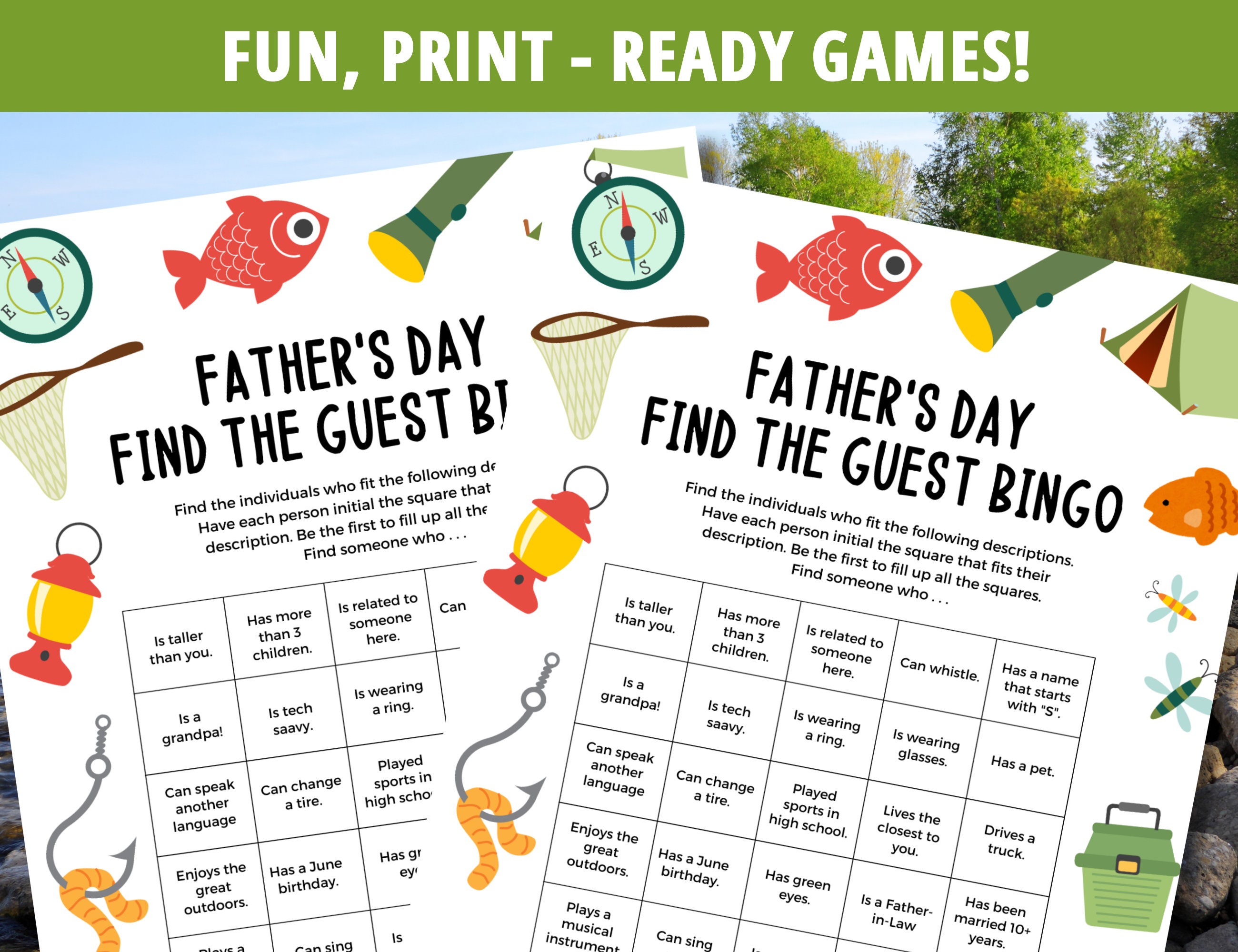 Fathers Day Game, Fathers Day Find the Guest Bingo, Fathers Day Party ...