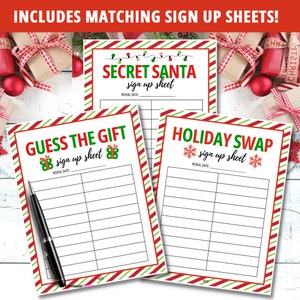 Secret Santa Questionnaire, Holiday Christmas Gift Exchange, Gift ...