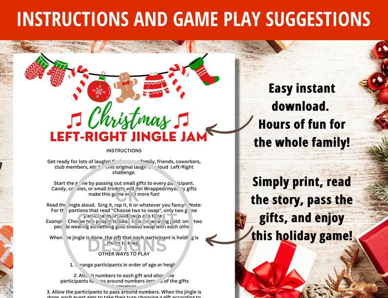 Left-right Game, Festive Fun, Gift Swap Game, Christmas Game, Gift ...
