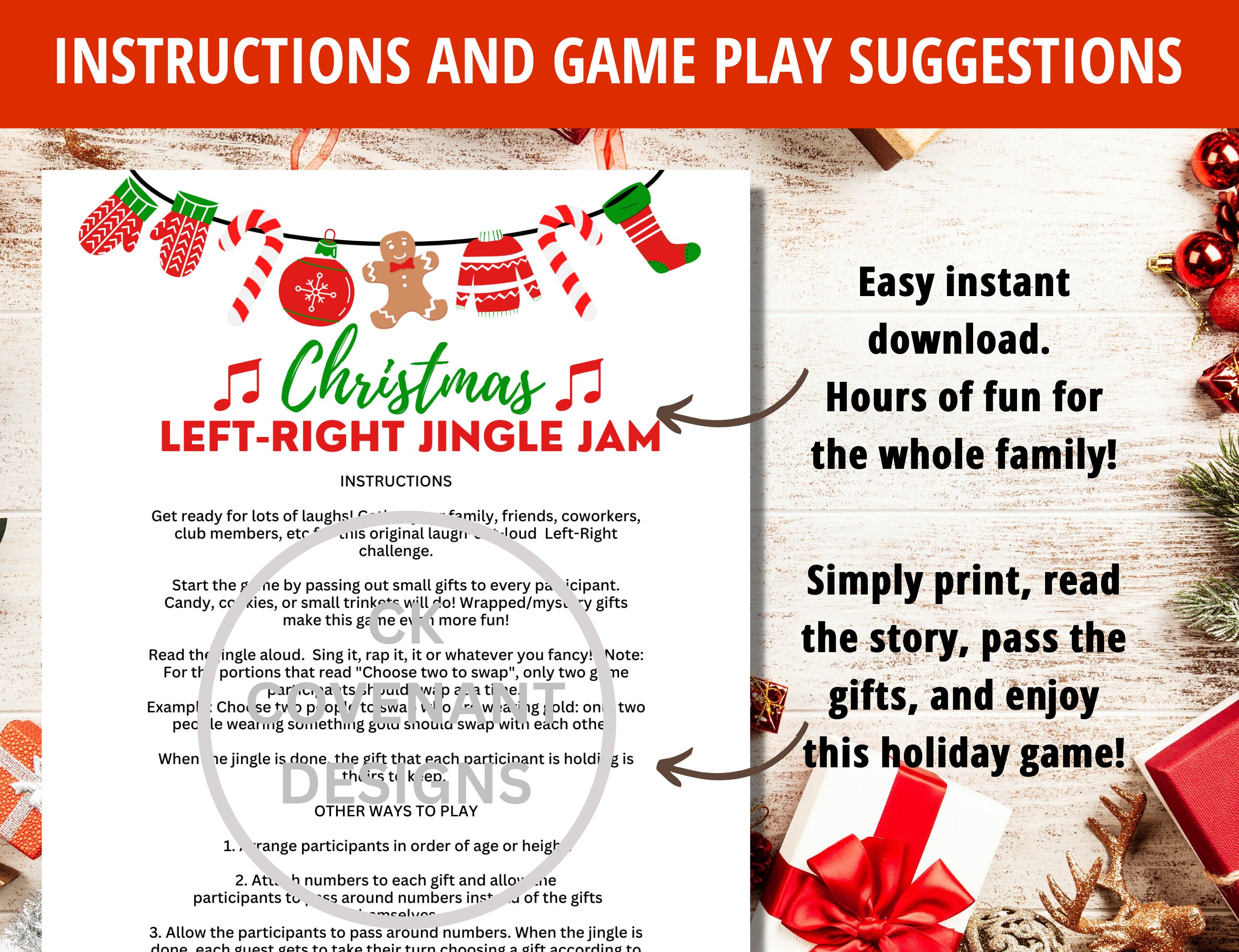 Left-right Game, Festive Fun, Gift Swap Game, Christmas Game, Gift ...