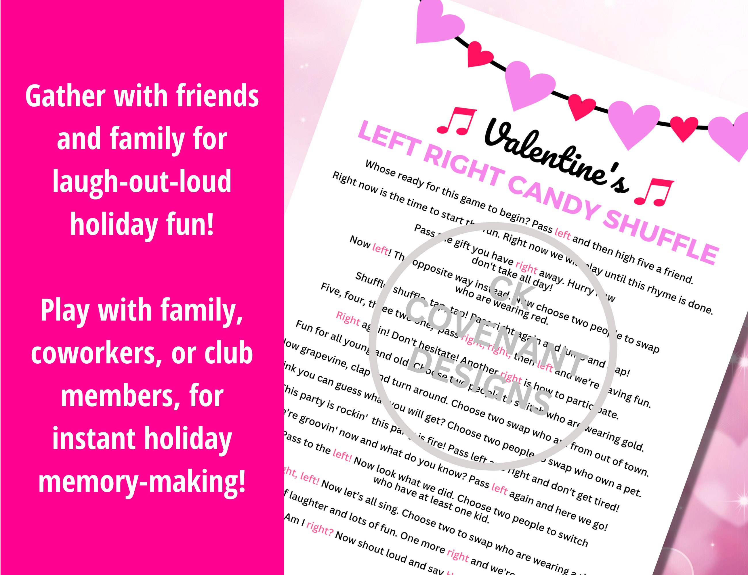 Left-right Game, Valentines Day Party, Valentines Party Games, Pass the ...