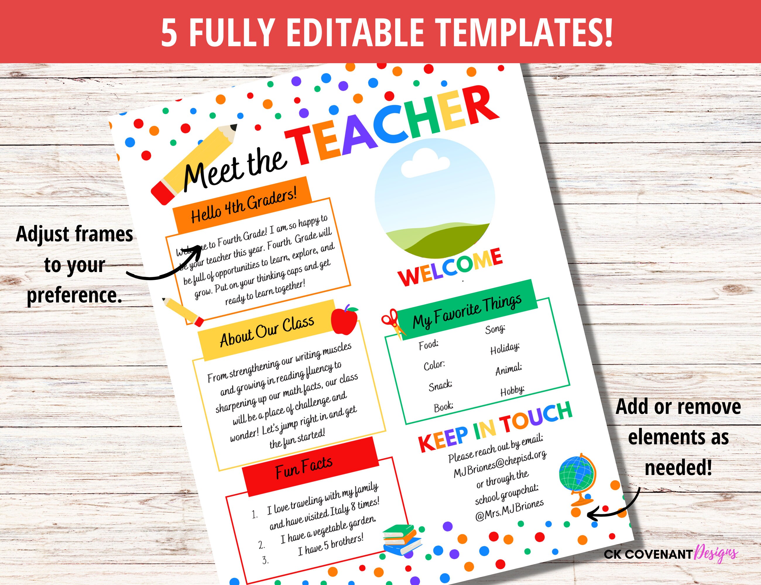 Meet the Teacher, Teacher Template, Editable Meet the Teacher Template ...