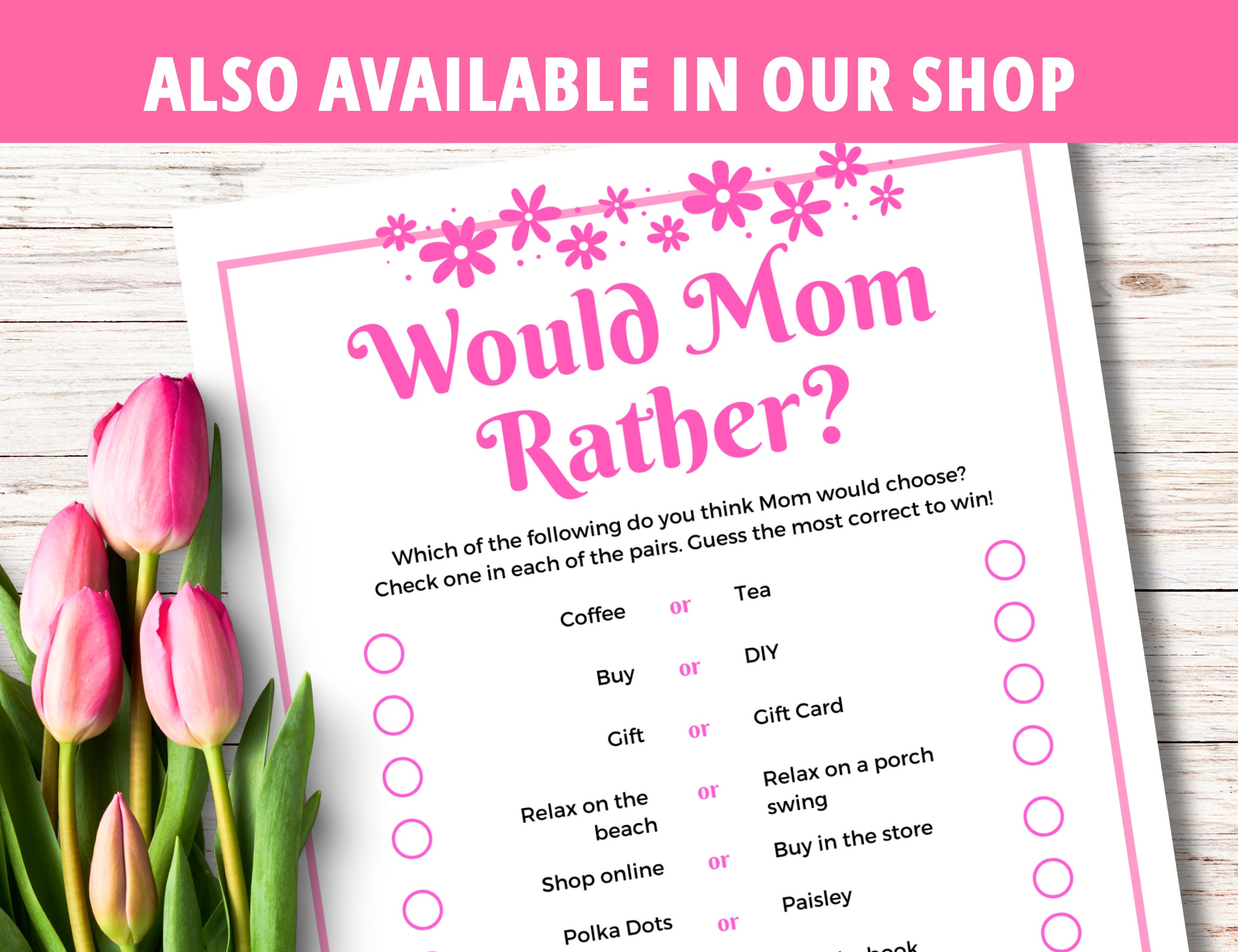 Mothers Day Find the Guest Bingo Game, Mothers Day Games Bundle ...