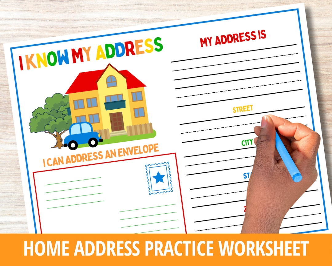 Home Address Activity for Kids, I Know My Address Worksheet, Address ...