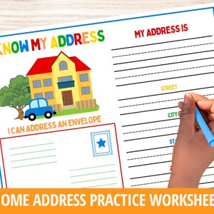 Home Address Activity for Kids, I Know My Address Worksheet, Address ...