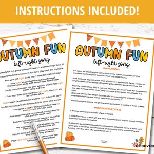 Fall Left Right Story, Left Right Song Pass the Gift Prize Exchange ...