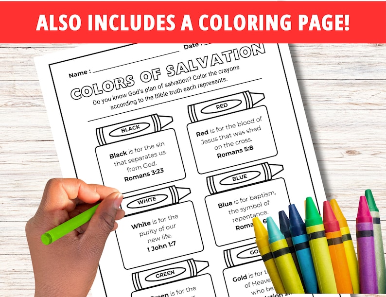 Salvation Color Wheel, Printable Bible Verse Activity, Colors of the ...