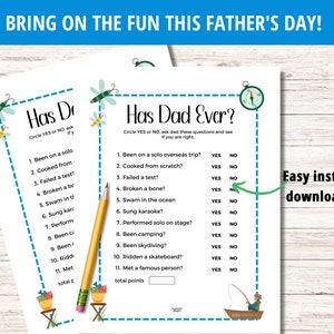 Printable Father's Day Game Bundle Family Game Night - Etsy