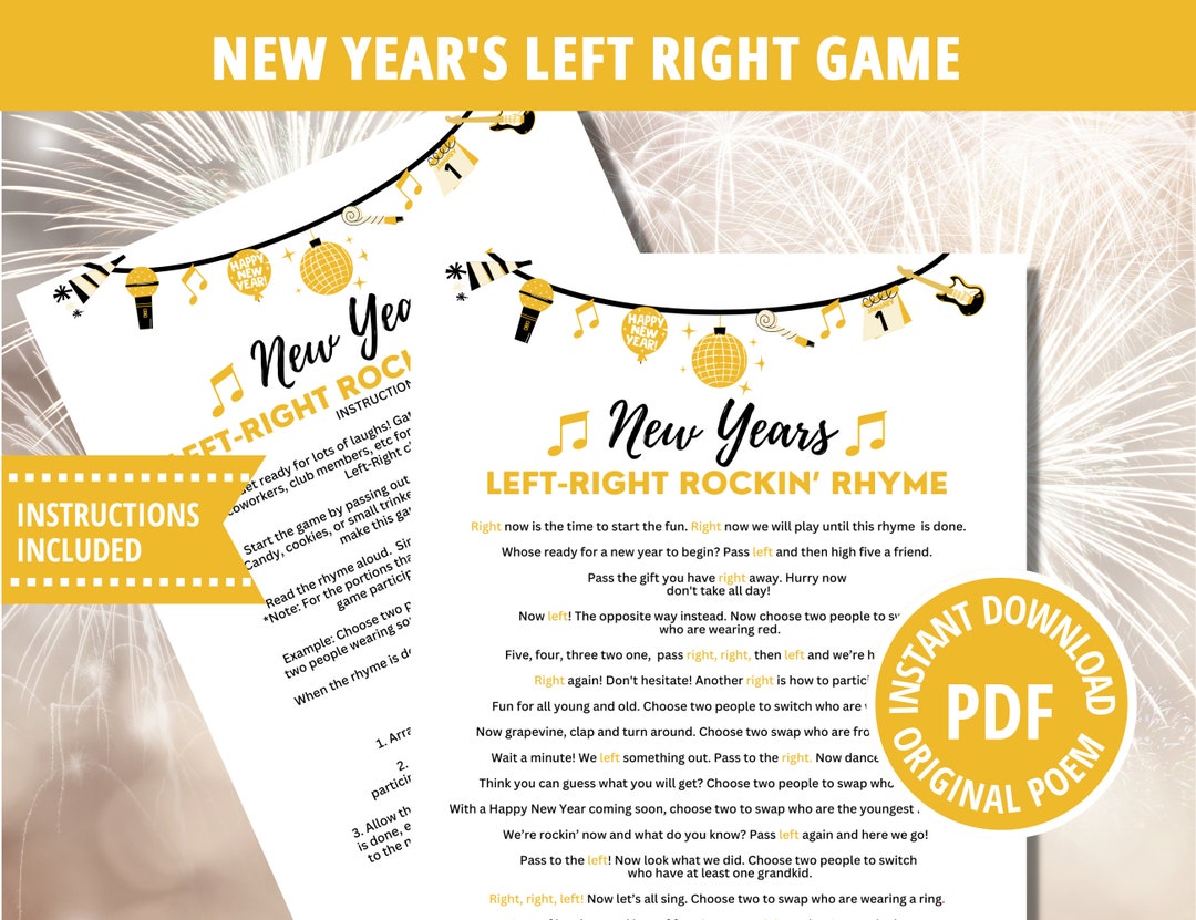 Left-right Game, Festive Fun, Gift Swap Game, New Years Game, Gift ...