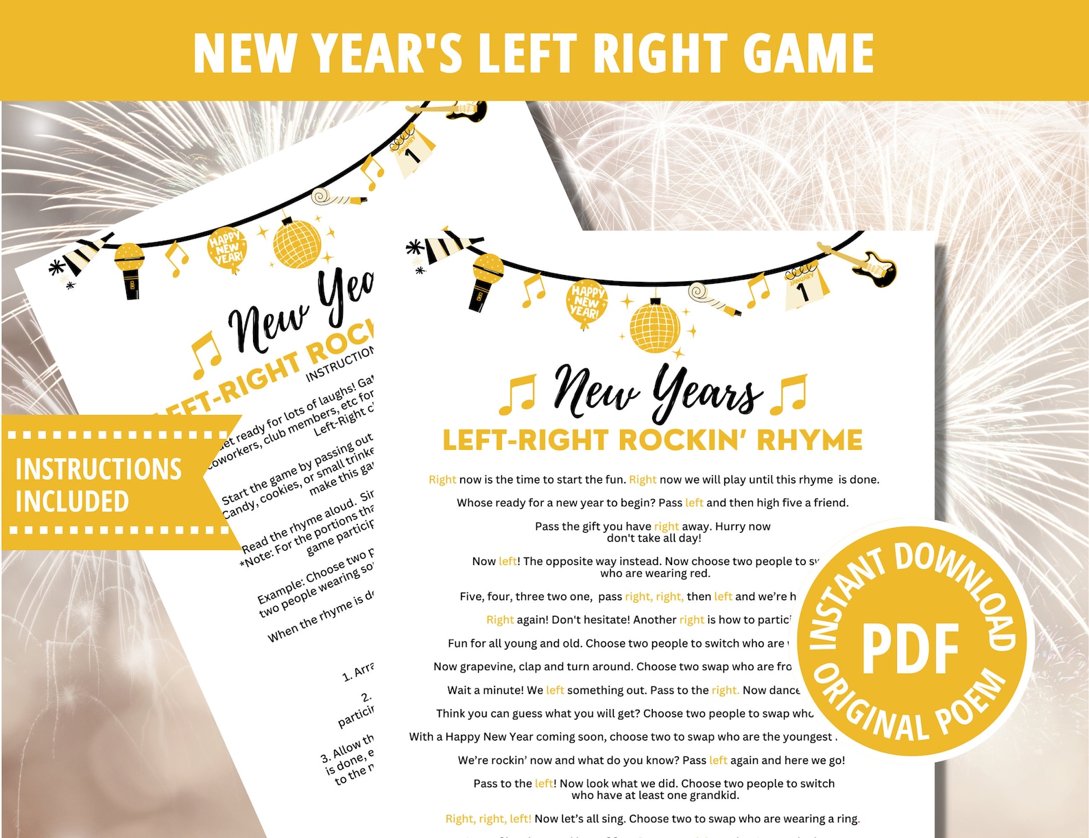 Left-right Game, Festive Fun, Gift Swap Game, New Years Game, Gift ...