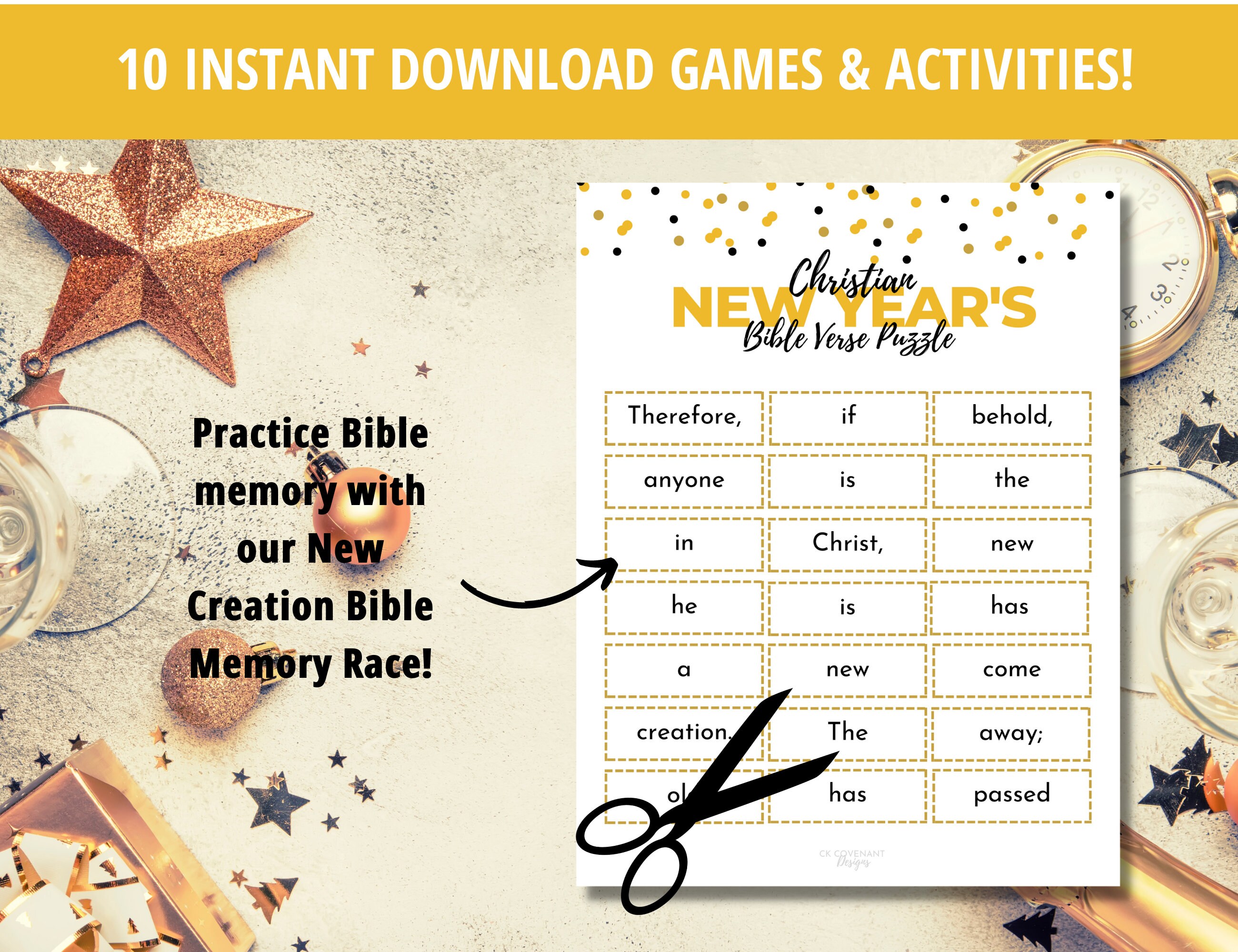 New Year's Games, Printable New Year's, Game Bundle New Year, Church ...