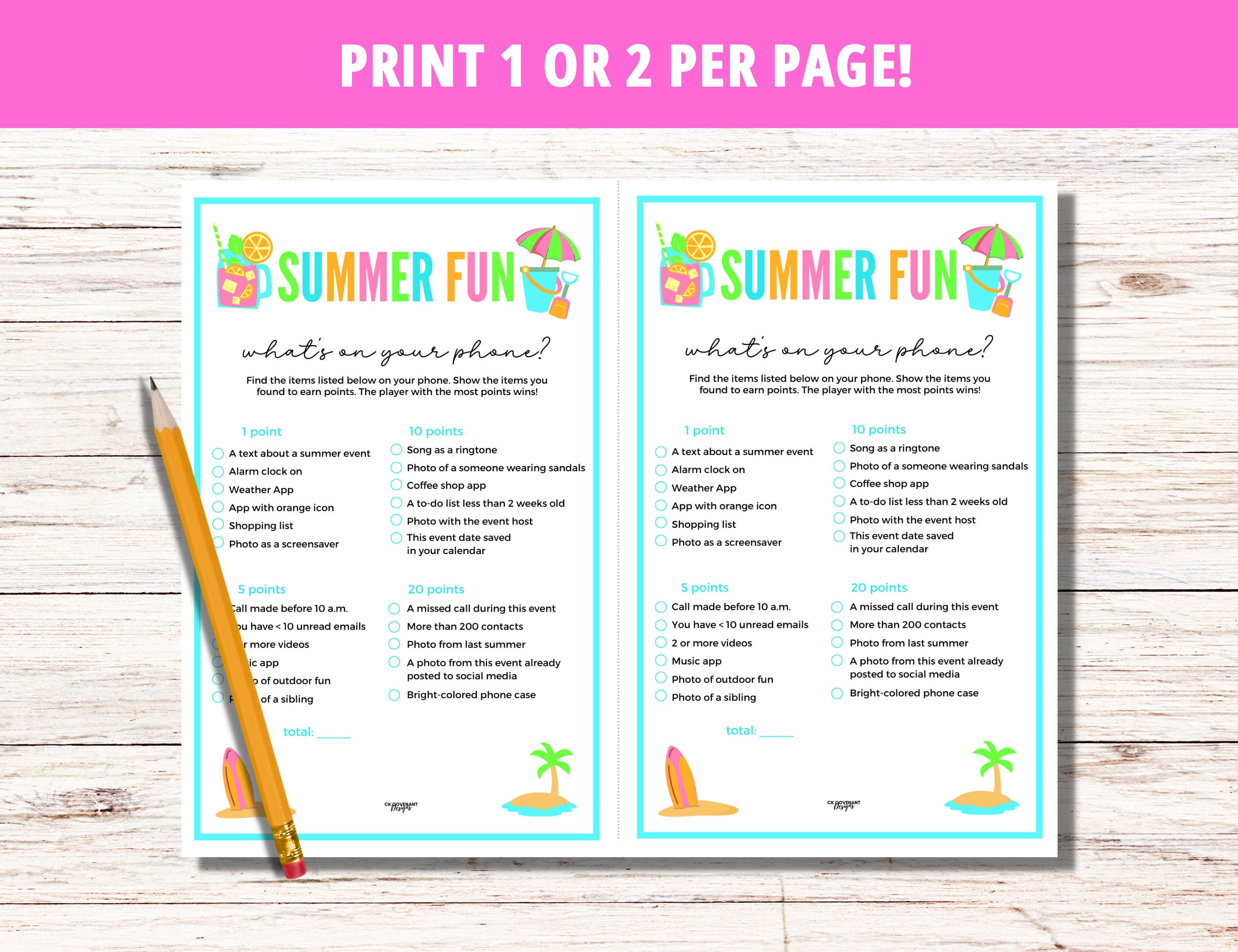 Summer Themed Whats on Your Phone Game, Whats in Your Phone Game ...